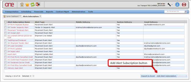 Subscribing to an Alert - One Network Knowledge Base - Portal